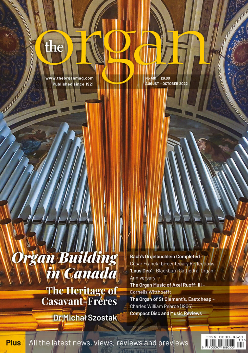 The Organ magazine. Essential reading on the Organ. Order a Free Copy.